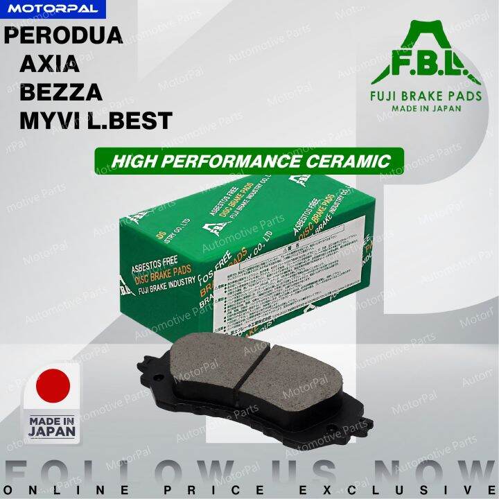 [JAPAN] FBL FUJI ORIGINAL BRAKE PAD PERODUA AXIA BEZZA MYVI | Lazada