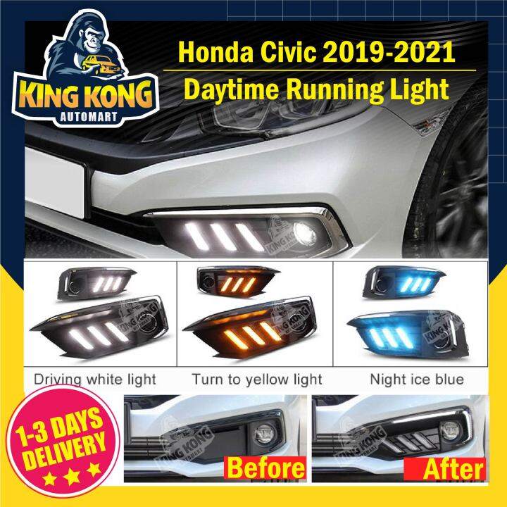 Honda Civic fc Facelift 2019 2020 2021 front bumper drl daylight day ...