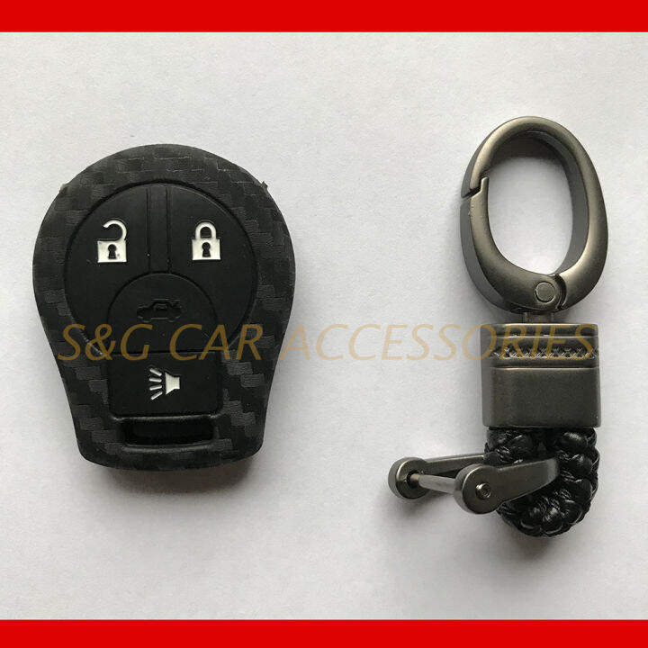 Carbon Fiber Silicone Car Key Remote Cover for Nissan Almera / Carbon ...