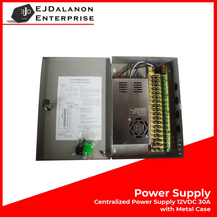 Centralized Power Supply 12VDC 30A with Metal Case 12V Power Supply ...