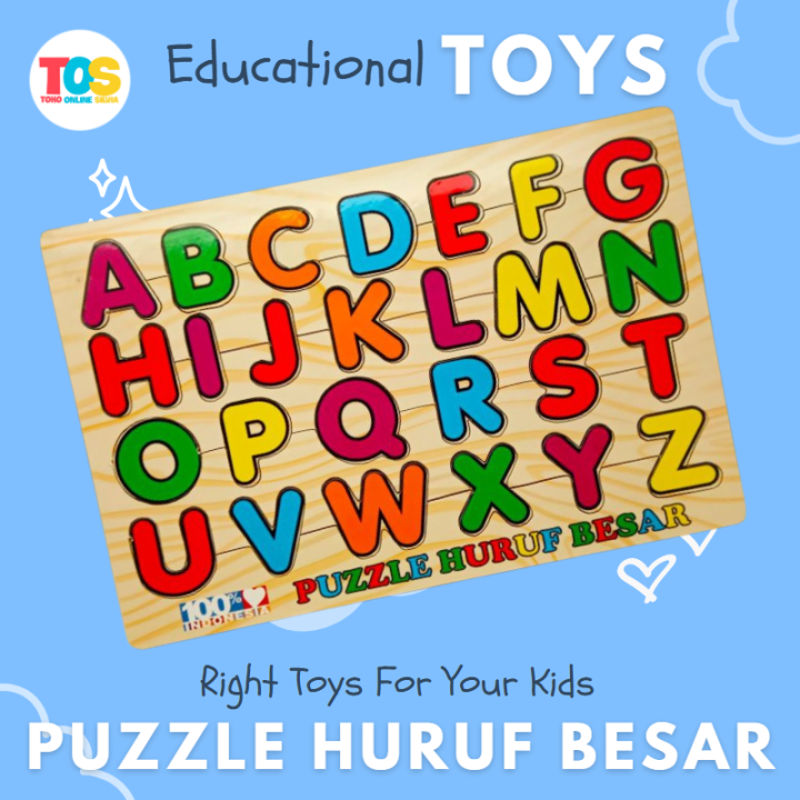 Mainan edukasi anak puzzle huruf besar / abjad / ABC / puzzle huruf ...