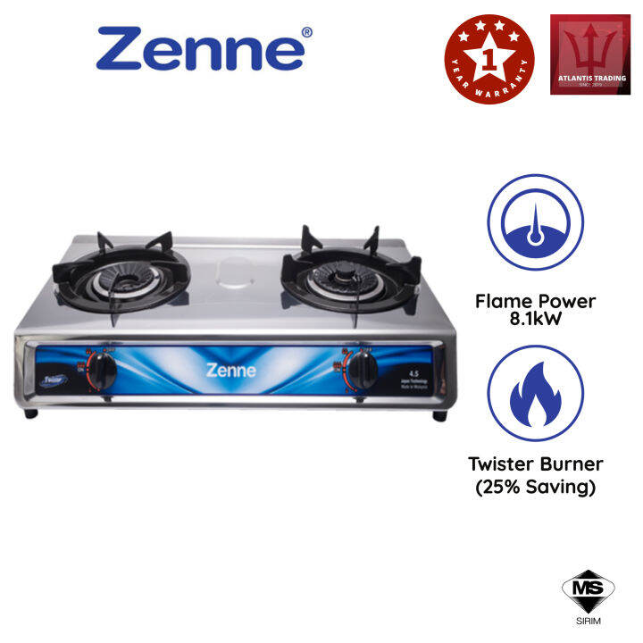 ZENNE Table Top Gas Cooker Double Burner KGS301C 煤气炉 | Lazada
