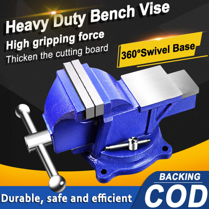 6 Inch Swivel Base Bench Vice Heavy Duty Clamp Width Bench Vise With ...