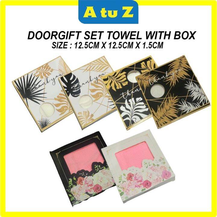 AtuZ Towel W/Box Door Gift Sapu Tangan CENDERA HATI THANK YOU DIY ...