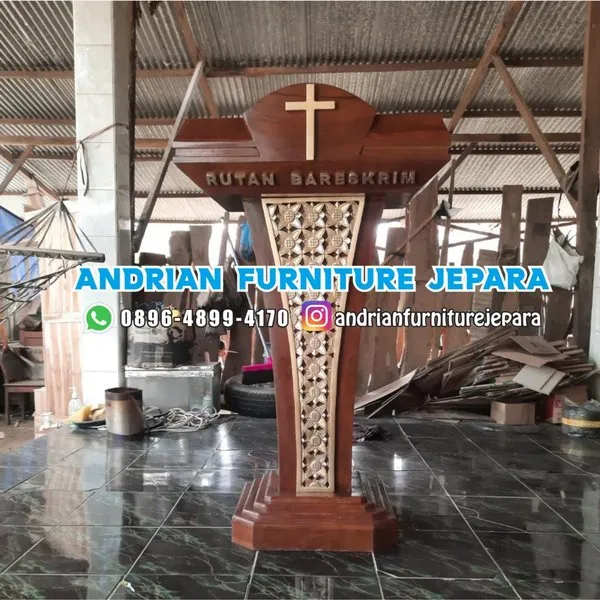 Mimbar Pidato Kayu Jati - Podium Gereja Jati - Mimbar Podium Jati ...