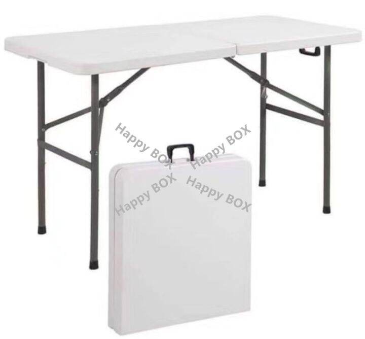 Blow Molded Plastic 4FT Folding in Half Table with Two Adjustable ...