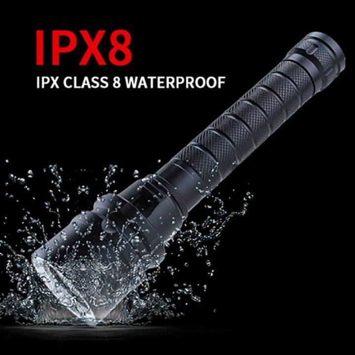 Profession LED Diving Flashlights T6 IPX8 Waterproof High Power 18650 ...