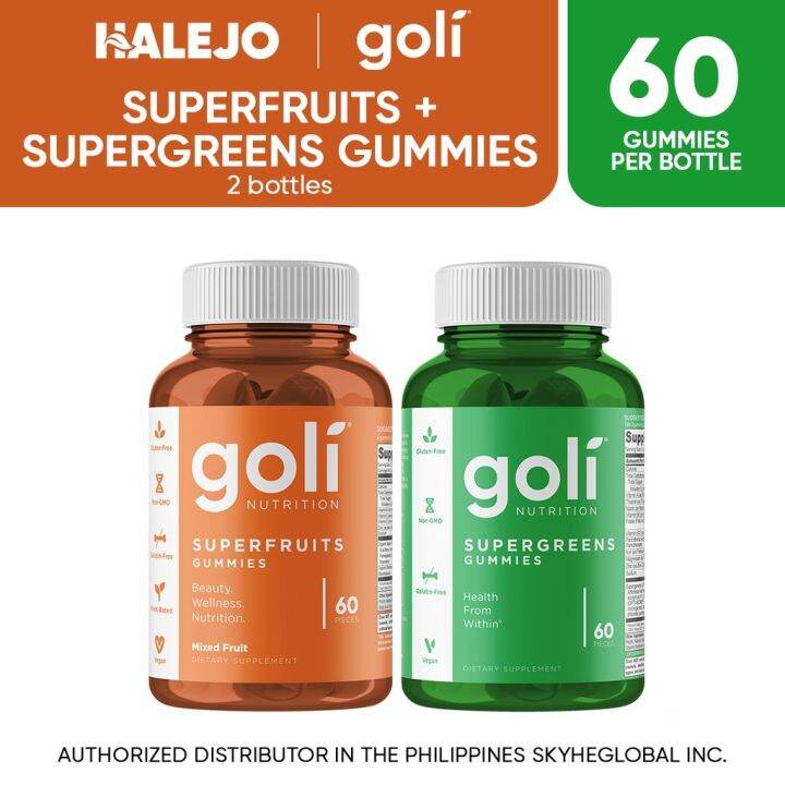 Goli Bundle Supergreens and Superfruits for Skin Health Immune System ...