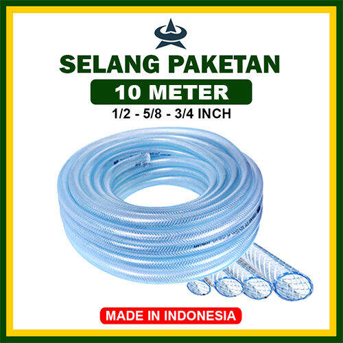 GEMUK Selang Air Bening Serat Benang Pvc / Transparan Serat Tali Ukuran ...
