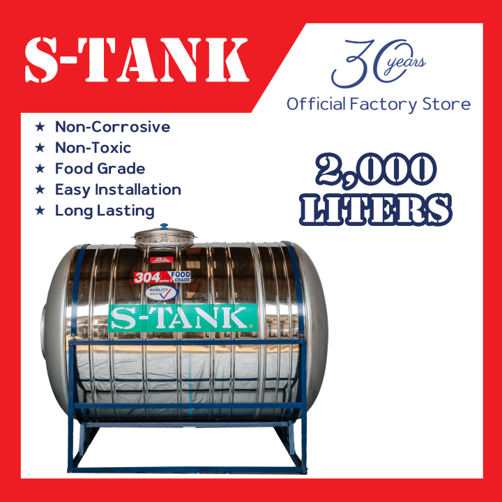 S-Tank Horizontal Stainless Steel Water Tank - 2,000 Liters | Lazada PH