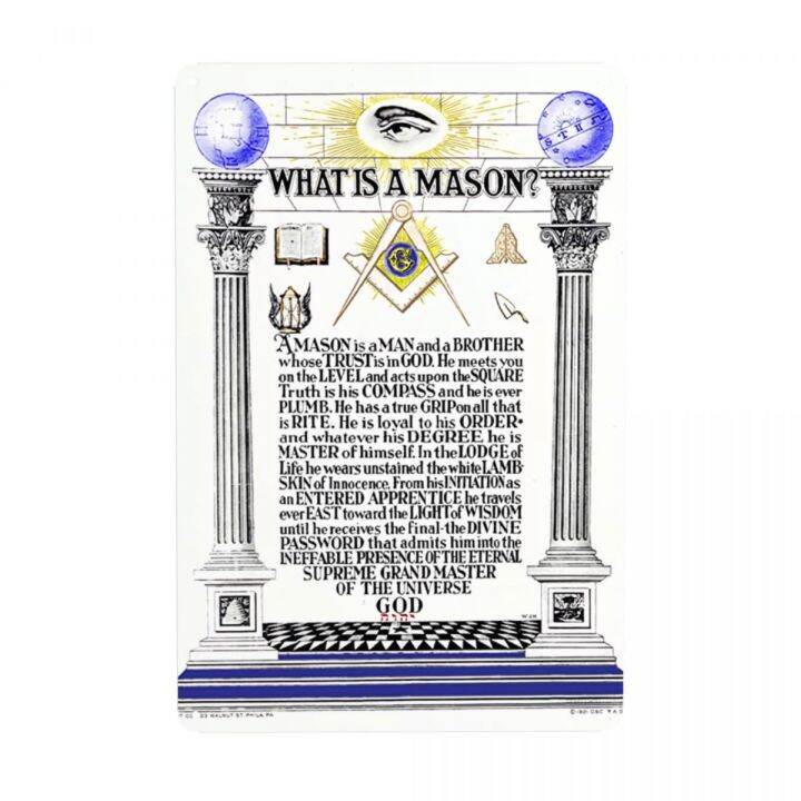 Retro What Is A Masonic Mason Metal Sign Custom POEM Master Mason ...