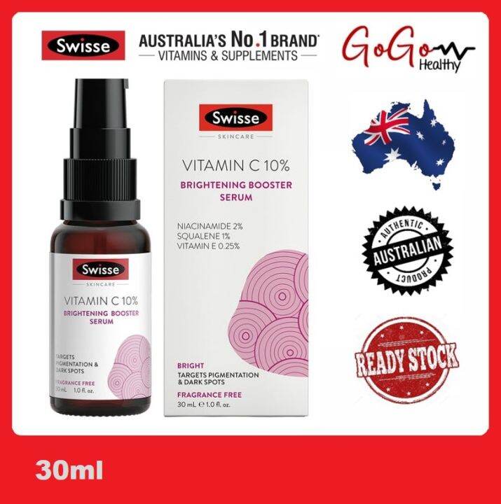 Swisse Skincare Vitamin C 10% Brightening Booster Serum (30ml) | Lazada
