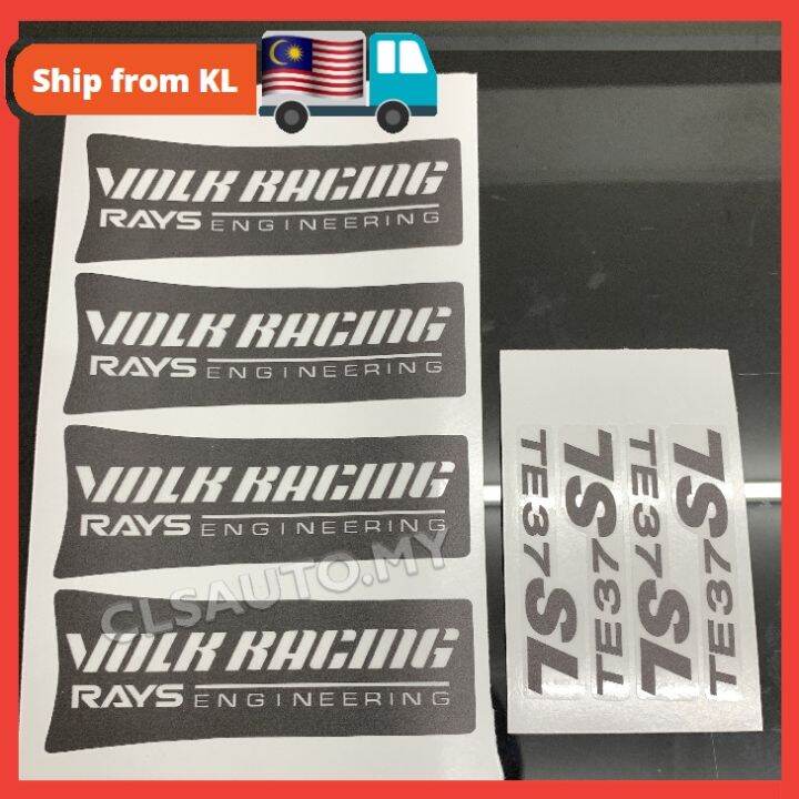 STICKER SPORT RIM TE37 RAYS VOLK RACING 4 Pcs Pelekat Sport Rim Kereta ...