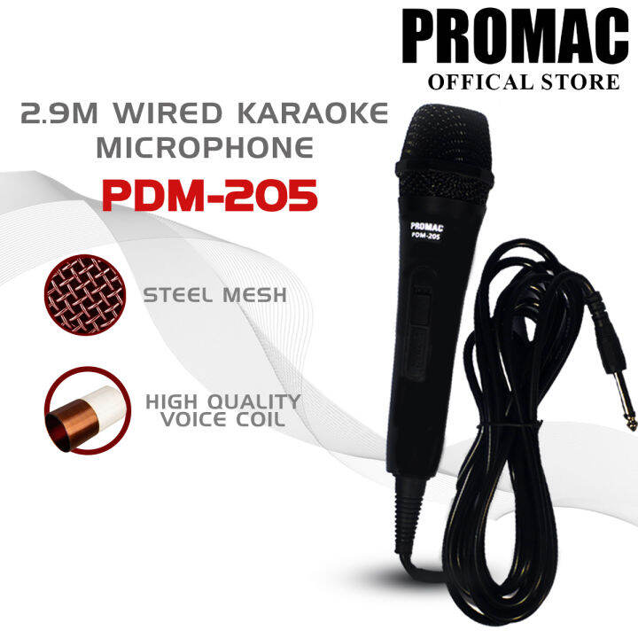 Promac PDM-205 2.9M Wired Karaoke Microphone | Lazada PH