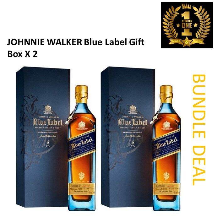 JOHNNIE WALKER Blue Label Gift Box X 2 (Bundle of 2 Bottles X 750ML ...
