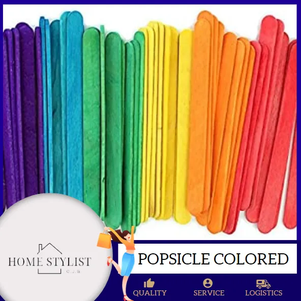 Home Style 50PCS Popsicle Stick Colored Assorted Color Arts | Lazada PH