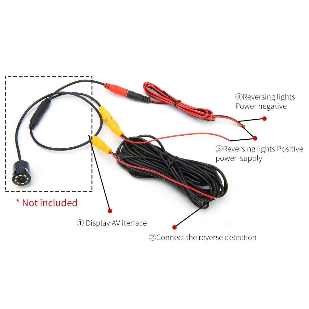 สายเคเบิลวิดีโอกล้องย้อนกลับสำหรับที่จอดรถมองหลังรถยนต์ Universal 6M ...