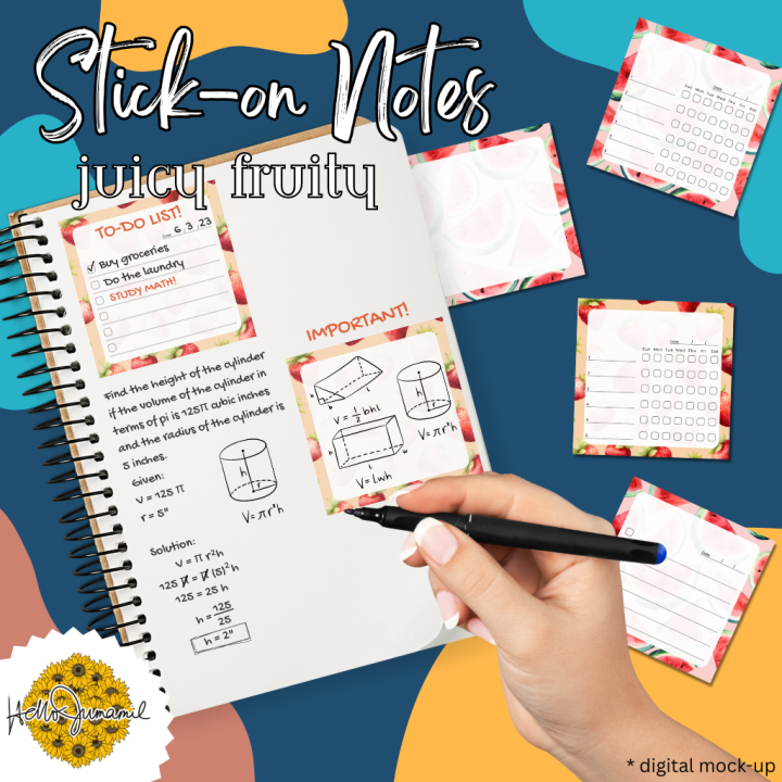 Premium tracker sticky notes cute sticker note habits tracker cute ...