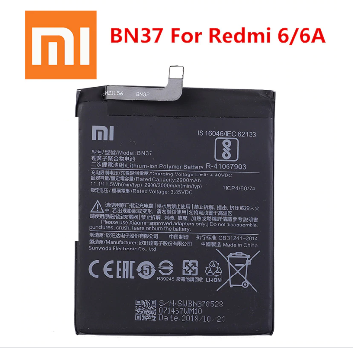 BATRAI HANDPHONE XIAOMI MI 6 MI 6A BN37 BATRE BATTERY | Lazada Indonesia