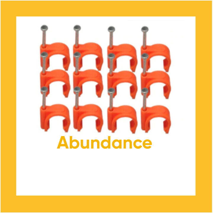 (PER PACK) PVC CLAMP 1/2 , 3/4 WITH CONCRETE NAILS ELECTRICAL ORANGE ...