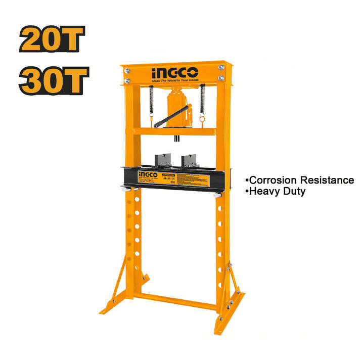 INGCO Hydraulic Shop Press 20T | 30T Manual Hydraulic Shop Presses Bearing Machine ING-HT ...