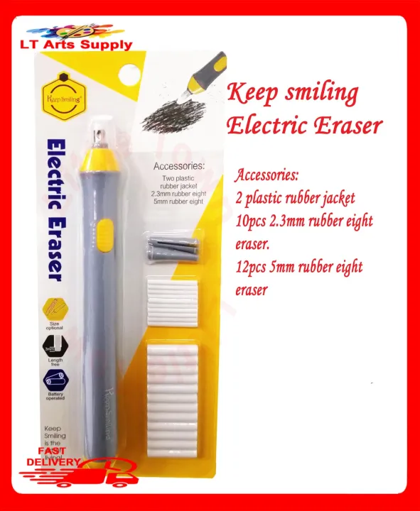 Keep smiling Electric Eraser Kit Battery Operated Highlights Erasing ...