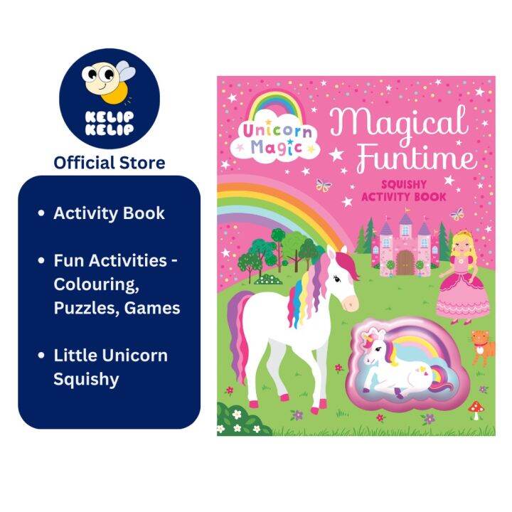 Unicorn Magic Squishy & Activity Book For Kids Magical Funtime With ...