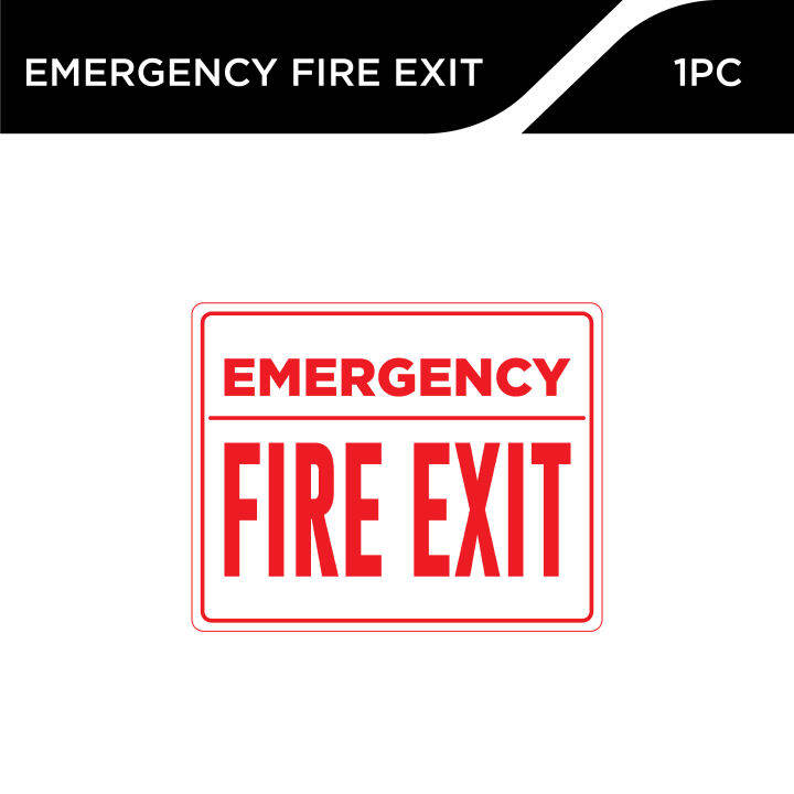Dsign Emergency Fire Exit 8x10" Safety Signage Sticker l Wall & Door ...