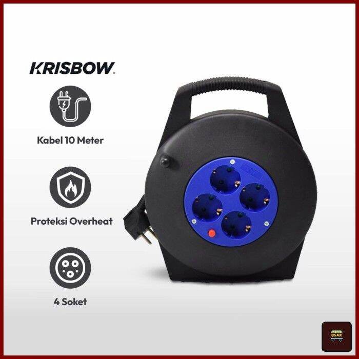 KRISBOW Colokan Listrik Kabel Roll 4 Lubang 10 Mtr | Lazada Indonesia