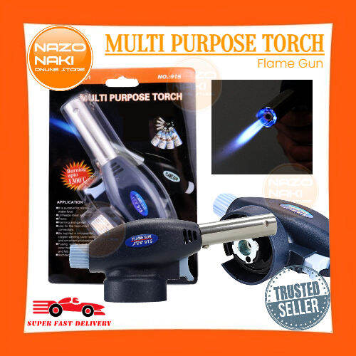 Portable Metal Flame Gun Butane Gas Torch Flaming Thrower Camping ...