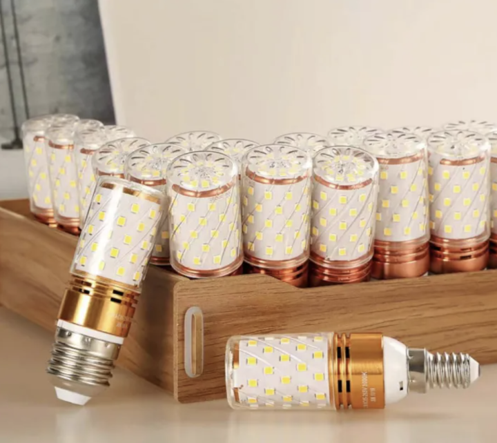 LAMPU LED 3 WARNA CAHAYA (PUTIH, KUNING, & WARM WHITE) 12W LAMPU JAGUNG FITTING PUTAR E27 / E14 ...