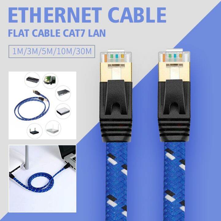 Cat7 Ethernet Cable Lan Flat Cable UTP CAT 7 RJ 45 Network Cable 1m 3m ...