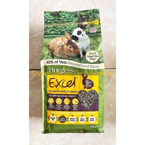 Burgess Excel Rabbit Adult Food Nuggets with Oregano, 2kg, for rabbit ...