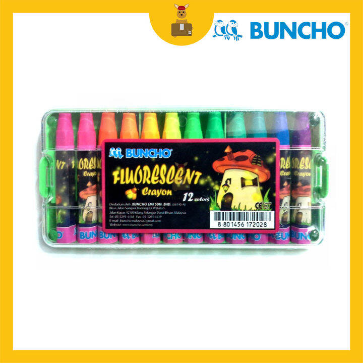 Buncho Fluorescent Crayon 12 Colors Highlight Warna Crayon | Lazada