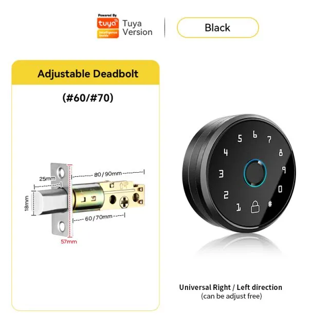 Smart Door Lock Tuya App Security Keyless Entry Door Lock Deadbolt ...