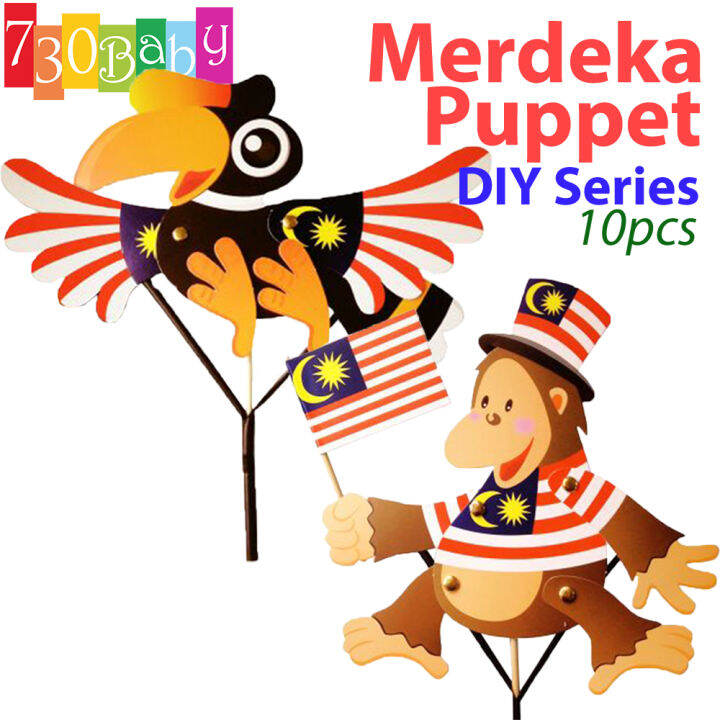 730Baby Merdeka Puppet DIY Art & Craft (10/pkt) Hornbill Orang Utan ...