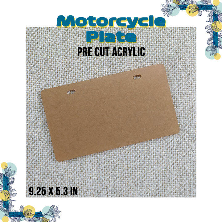 Blank Acrylic Motor Plate New LTO Standard Clear MC Plate 3mm 9.25in x ...