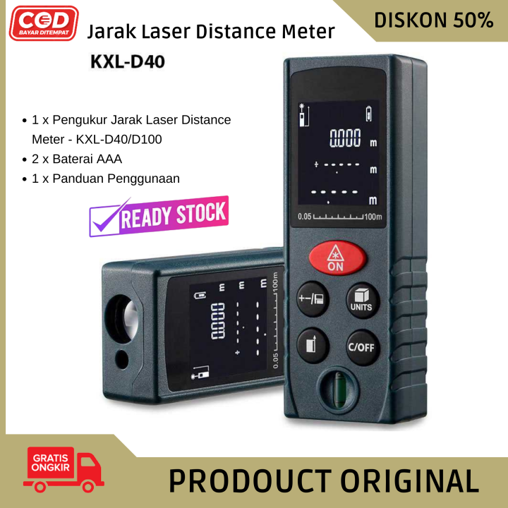 ORIGINAL meteran laser jarak jauh pengukur jarak laser distance meter ...