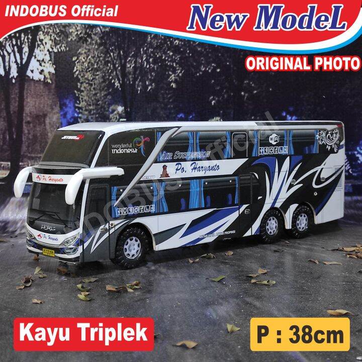 Indobus Miniatur Bus Bis Haryanto Double Decker | Lazada Indonesia