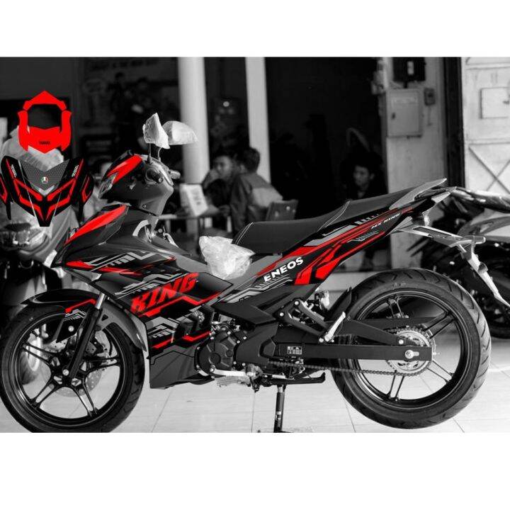 trend_ Decal MX King 150 PREMIUM Grafis Black Orange full body super ...