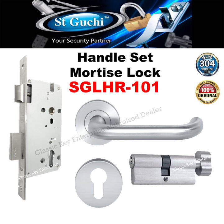 St Guchi SGLHR-101 Hollow Lever Handle, Mortise Lock & Cylinder ...