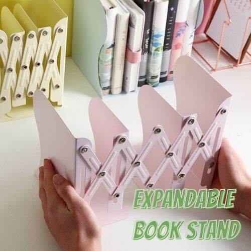 ABS Expandable Book Stand Organizer Rack Adjustable Up To 48cm Book ...