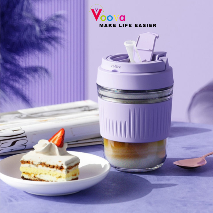 VOOVA Glass Tumblr Aesthetic / Tumbler Kopi / Gelas kaca / Susu ...