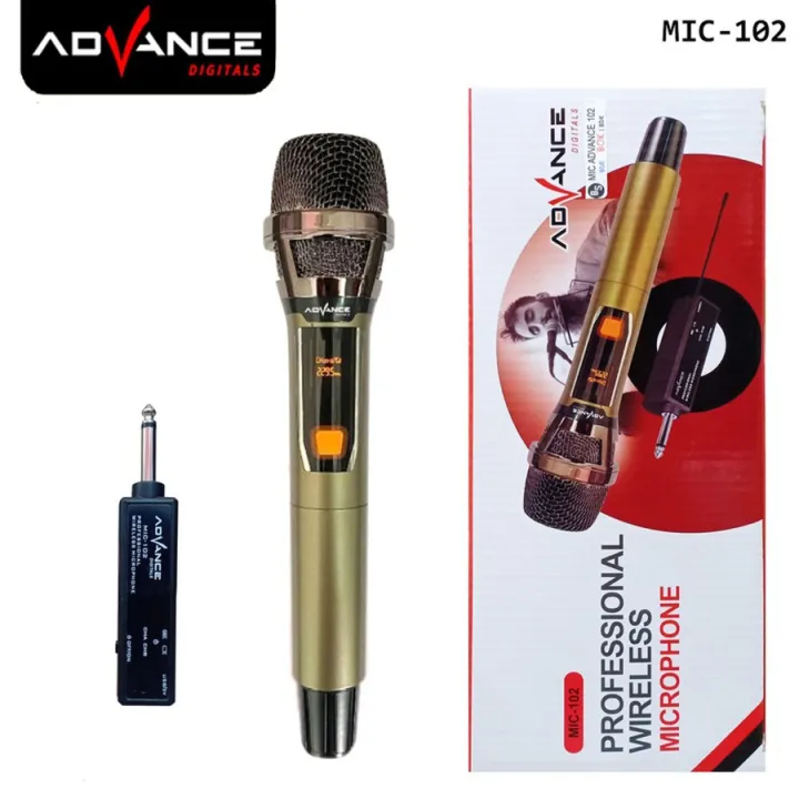 Microphone wireless Advance 102 Mic Karaoke Single Tanpa Kabel | Lazada ...