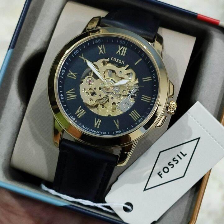 Fossil Me3099 Grant Fully Automatic Original Leather Skeleton Japan