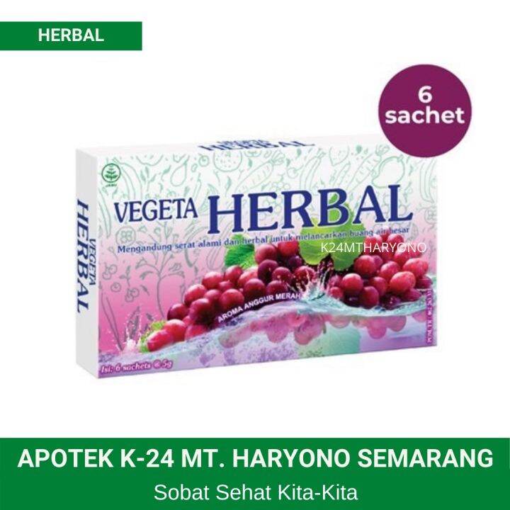 Vegeta Herbal Anggur Dus 6 Sachet / Melancarkan Buang Air Besar ...