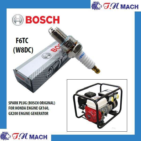BOSCH ORIGINAL SPARK PLUG F6TC/W8DC FOR HONDA ENGINE GX160, GX200 ENGINE GENERATOR | Lazada