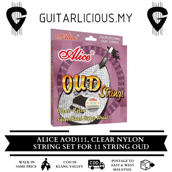 Alice Oud 11 Strings Set Clear Nylon Silver Plated Copper Winding Gambus String Aod111 Lazada