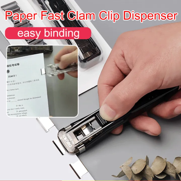 Transparent Paper Fast Clam Clip Dispenser with Clips | Lazada PH