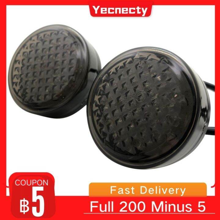 Yecnecty 2 ชิ้นรถจักรยานยนต์สากลเลี้ยวไฟLEDแสดงสถานะควันเลนส์รถATVรอบด้านหน้าด้านหลังโคมไฟสำหรับ ...